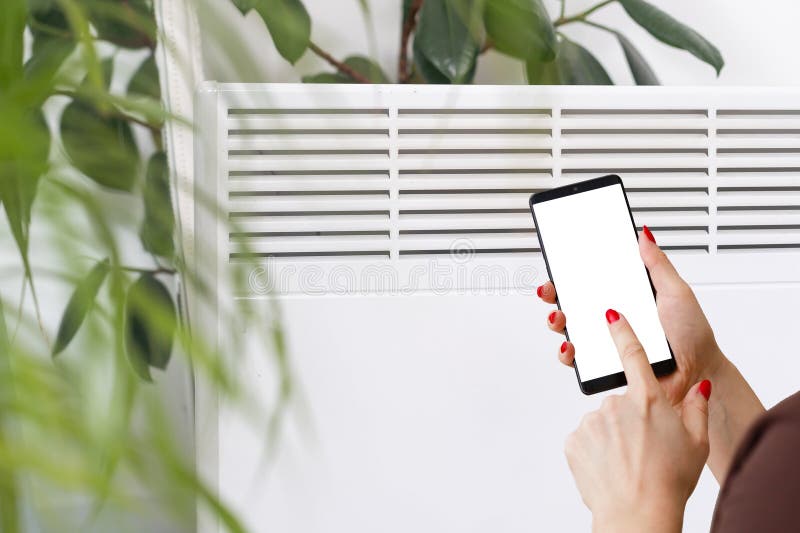 Smart Heater Con Control by Phone App. Smart Home with the Smart ...
