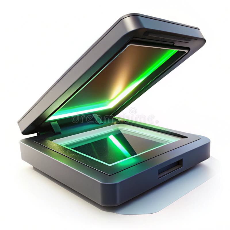 Smart High-tech Scanner with Glowing Edges Stock Illustration ...