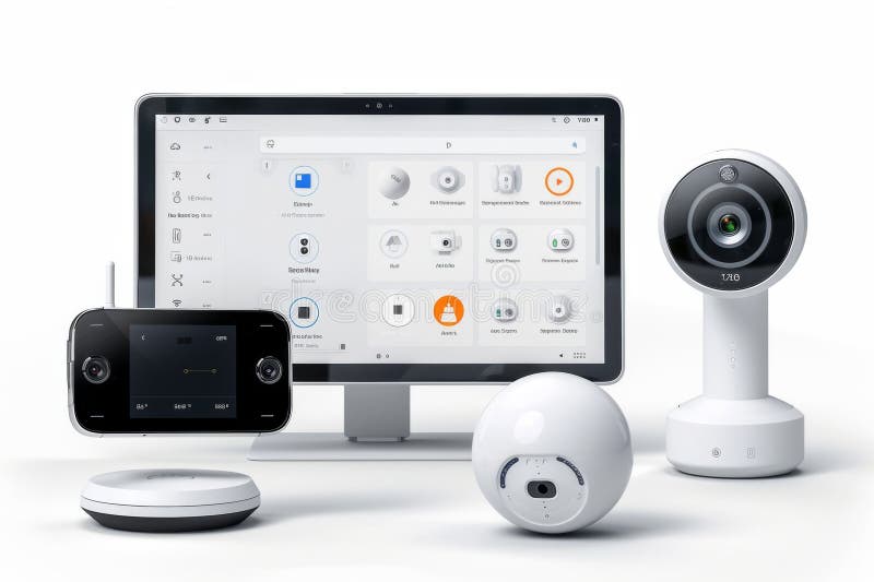 Smart Home Alarm Control Systems Client White Wave Black Recording CCTV ...