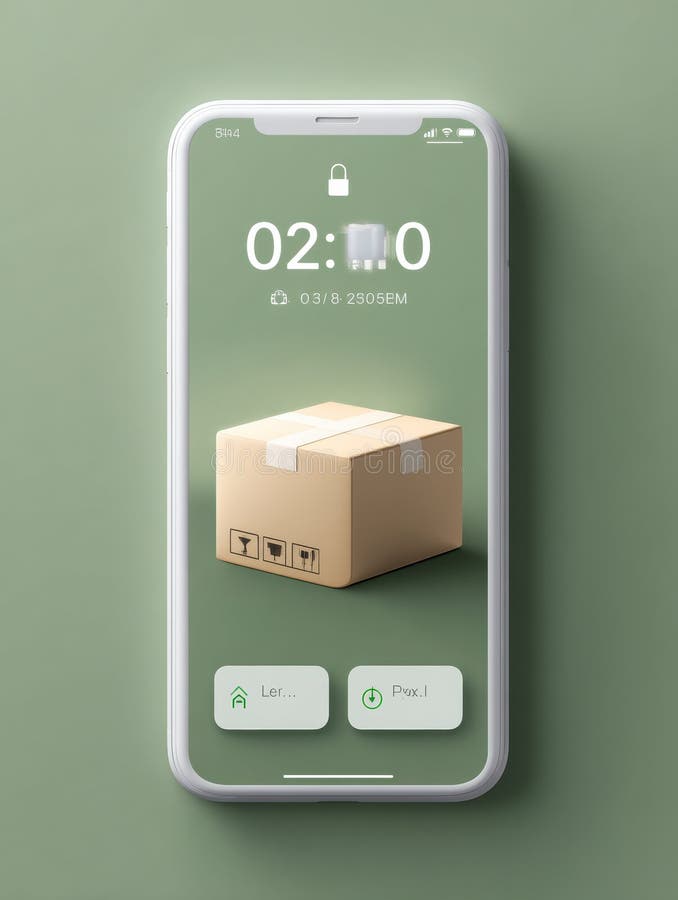 Smart Home Alert Screen Displaying Details of an Incoming Package ...