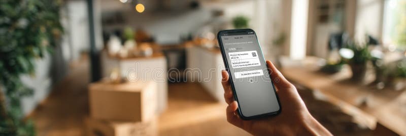 Smart Home Alert Screen Displays Incoming Package Details in Modern ...
