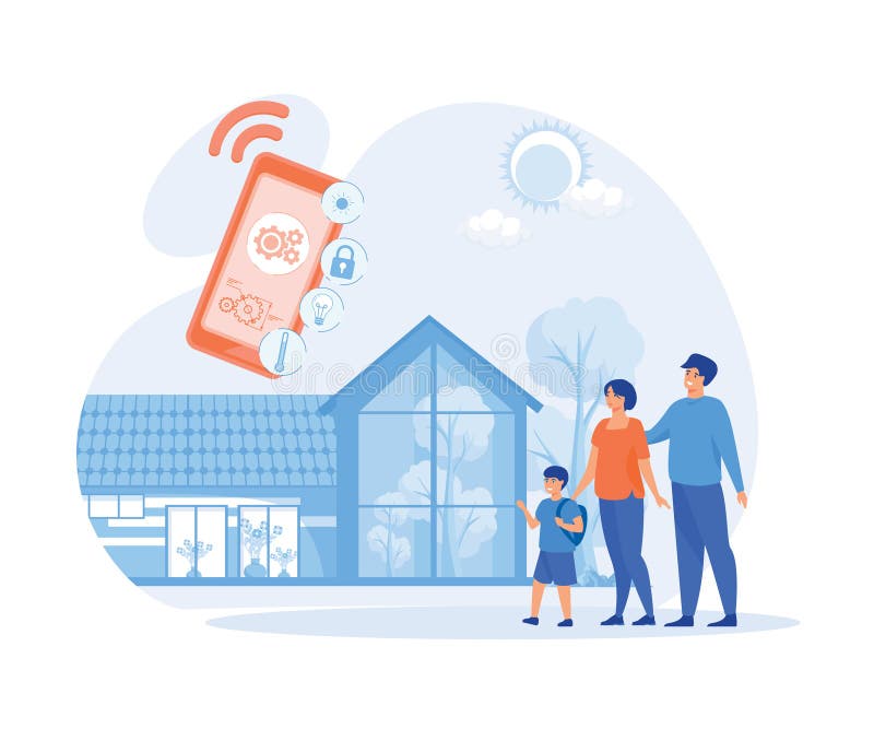 Smart Home. Technology System with Centralized Control, Modern House ...