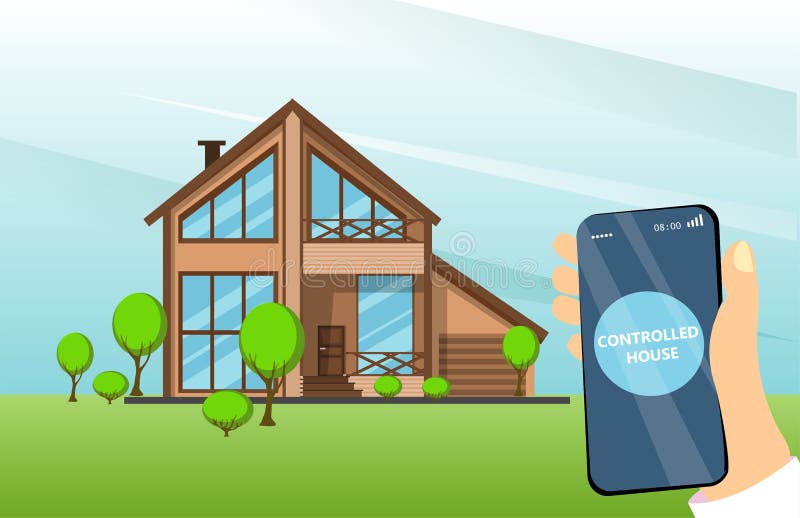 Smart Home Control System, Eco House , Technology and Lifestyle Concept ...