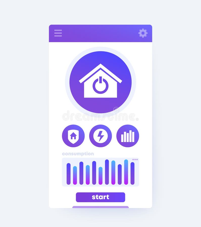Smart Home App Interface, Mobile Ui Design, Vector Stock Vector ...