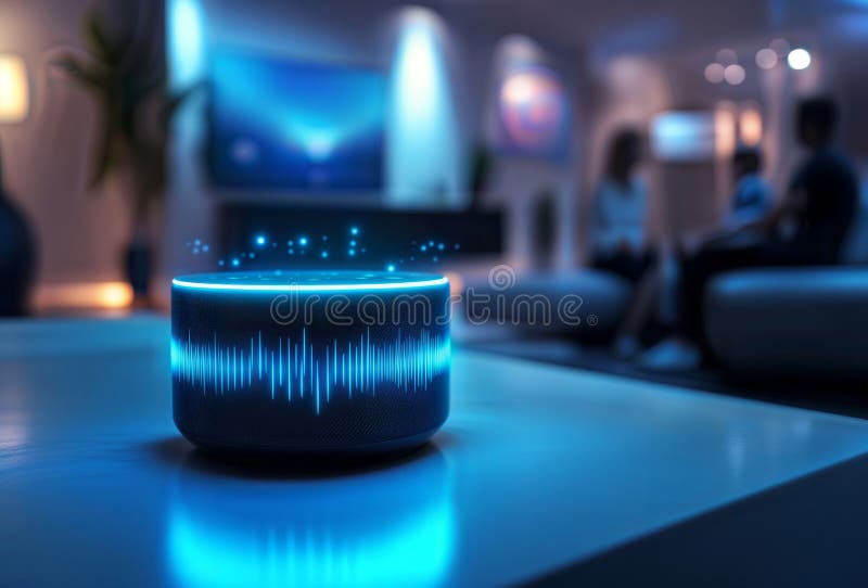 Smart Home Assistant Blue, Generative Ai Stock Illustration ...
