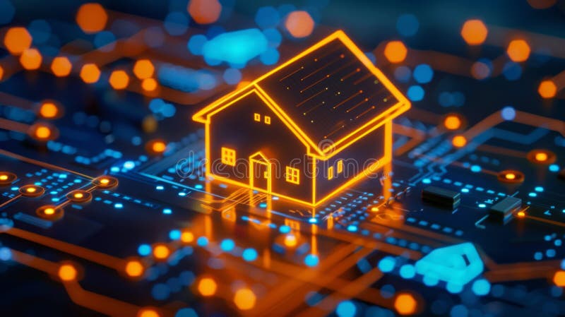 Smart Home Automation App Interface Onlaptop To Control House Stock ...