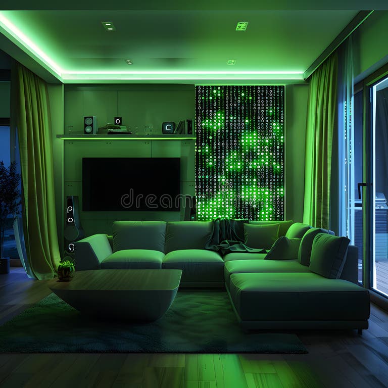 Smart Home Automation with Binary Code. Stock Illustration ...