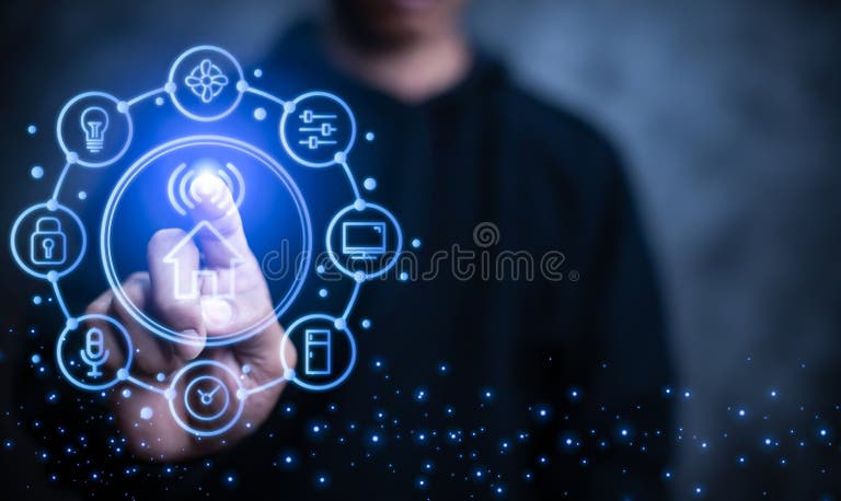 Smart Home Automation Concept, Circular Futuristic Interface of Smart ...