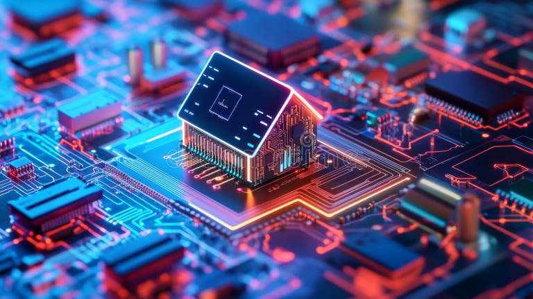 Smart Home Automation Microcontroller on Electronic Circuit Board Stock ...