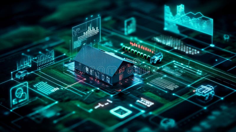 Smart Home Automation and Network System Stock Illustration ...