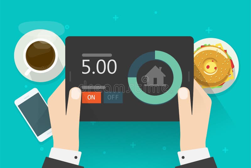 Smart Home Automation Technology System App Vector or Mobile House ...