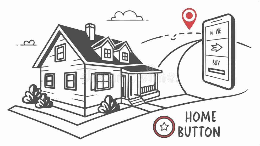 Smart Home Button Interface, Home Automation Control Vector Design ...