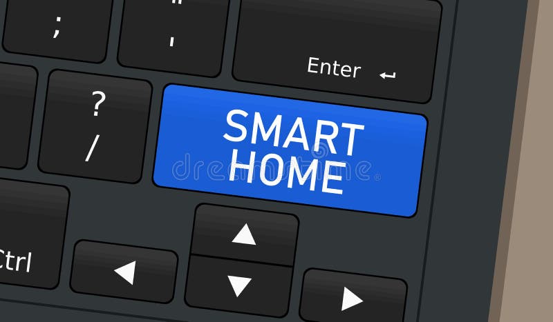 Smart Home Button on Keyboard Stock Vector - Illustration of smart ...