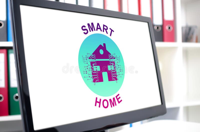 Smart Home Concept on a Computer Screen Stock Illustration ...