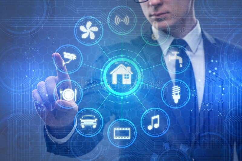 Smart Home Concept with Devices and Appliances Stock Image - Image of ...