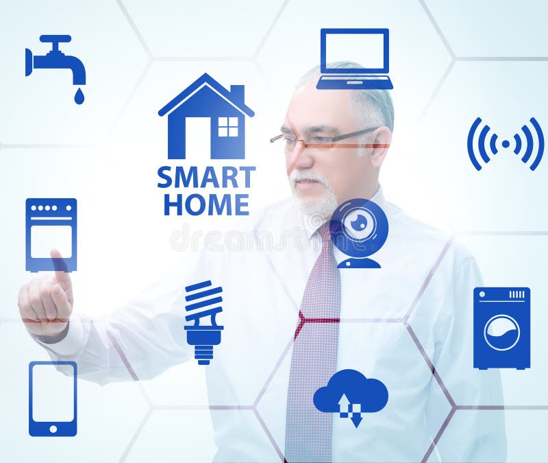 Smart Home Concept with Devices and Appliances Stock Image - Image of ...