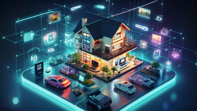Smart Home Concept. Smart House Connected To the Internet. Smart Home ...