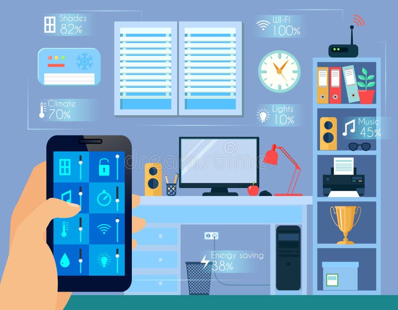 Smart Home Concept Illustration Stock Vector - Illustration of fridge ...