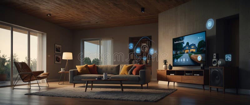 Smart Home Concept with Internet of Things (IoT) Technology Stock ...