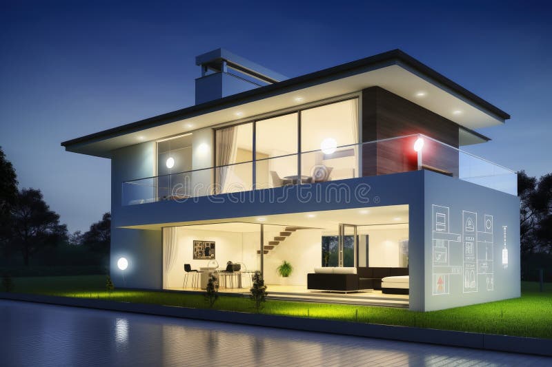 Smart Home Concept Outside View Created with Generative AI Technology ...