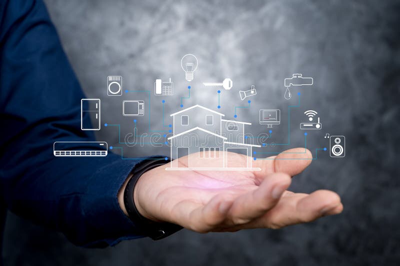 Smart Home Concept. Remote Control and Home Management Stock Image ...