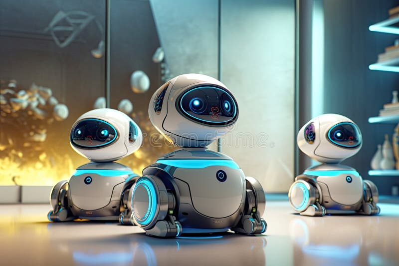 Smart Home Concept. Home Robot. Generative AI Stock Illustration ...