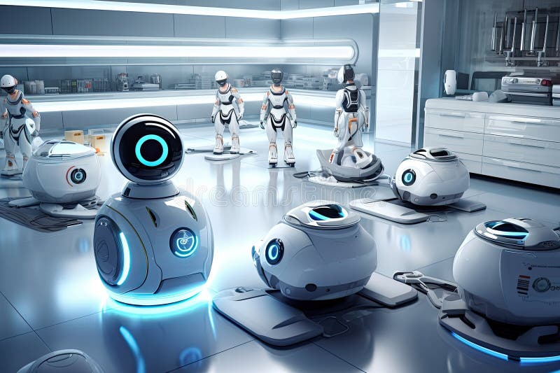 Smart Home Concept. Home Robot. Generative AI Stock Illustration ...