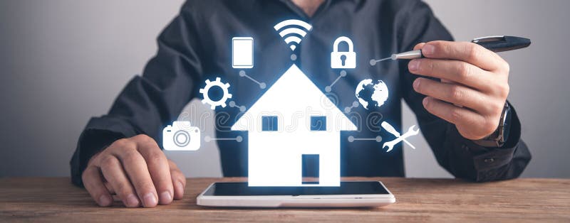 Smart Home Concept. Technology for Smart Systems Stock Illustration ...