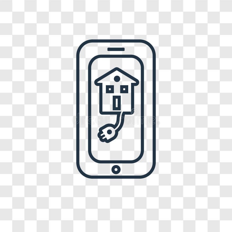 Home Concept Vector Linear Icon Isolated on Transparent Background ...