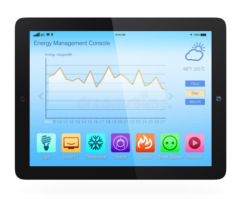 Smart home console stock illustration. Illustration of control - 41151612