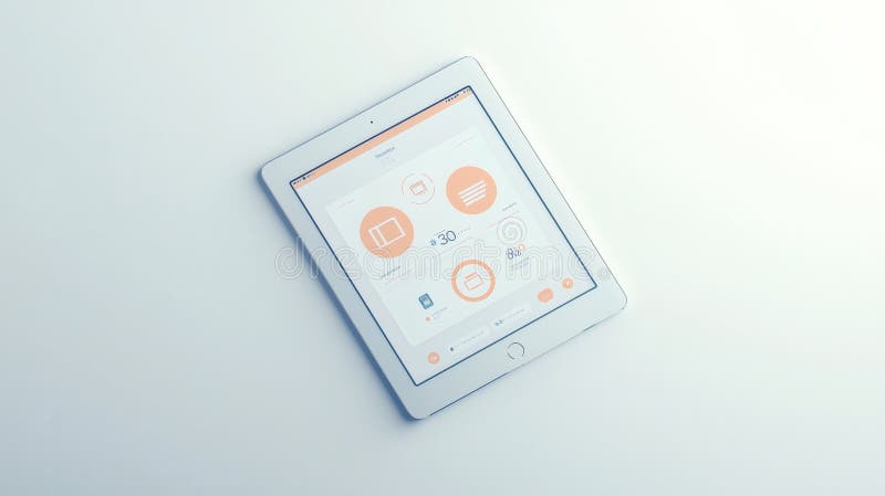 Smart Home Control App Interface on Tablet Screen Stock Illustration ...