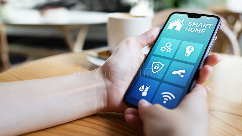 Smart Home Control Application on Mobile Phone Screen. Automation and ...