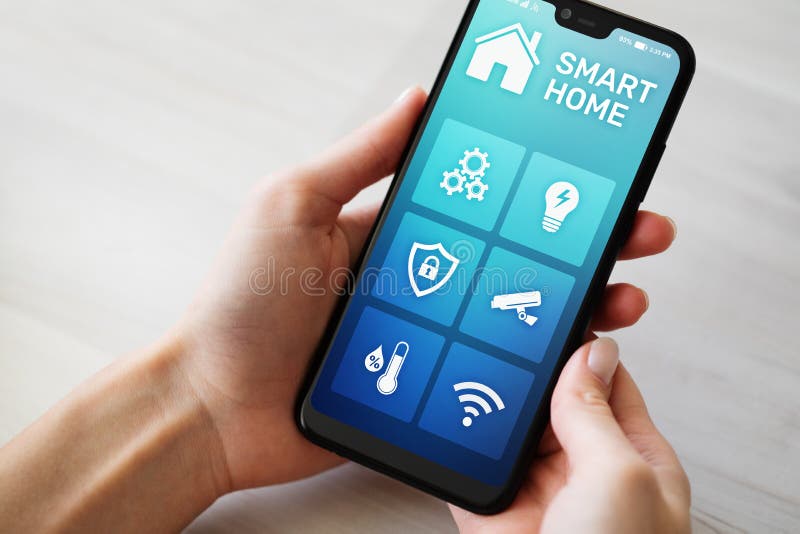 Smart Home Control Application on Mobile Phone Screen. Automation and ...