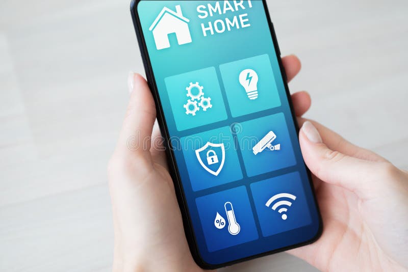 Smart Home Control Application on Mobile Phone Screen. Automation and ...