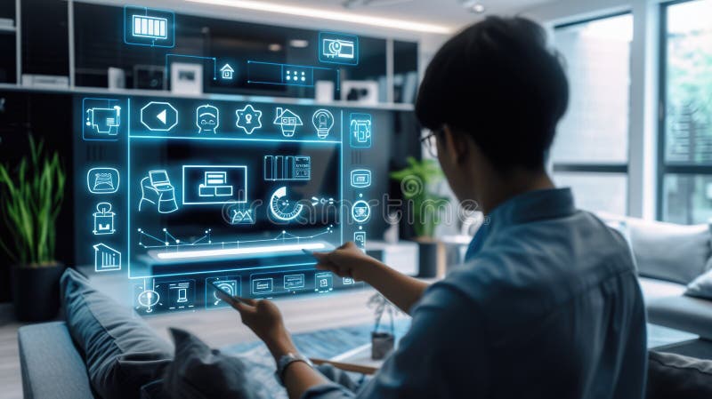 Smart Home Control Concept AIG41 Stock Illustration - Illustration of ...