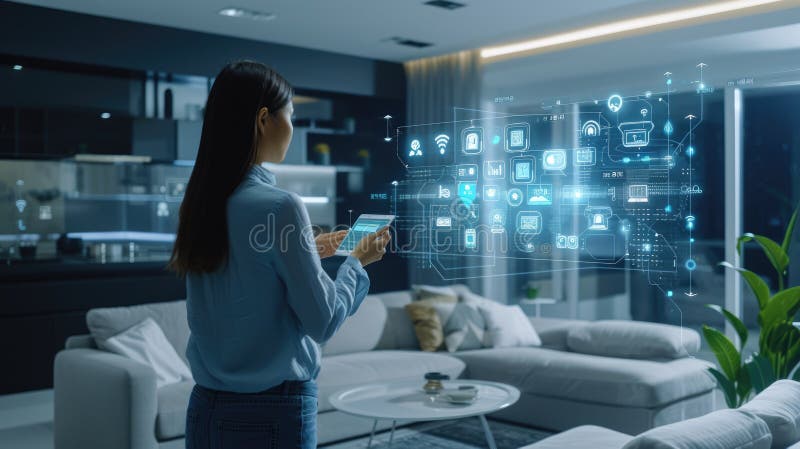 Smart Home Control Concept AIG41 Stock Illustration - Illustration of ...