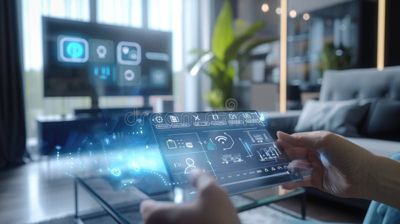 Smart Home Control Concept AIG41 Stock Illustration - Illustration of ...