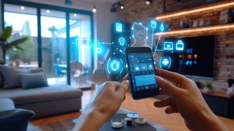 Smart Home Control Concept AIG41 Stock Illustration - Illustration of ...