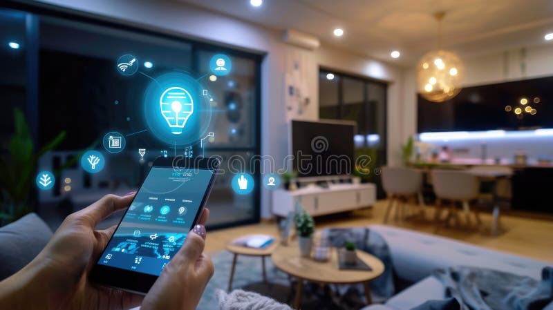 Smart Home Control Concept AIG41 Stock Illustration - Illustration of ...