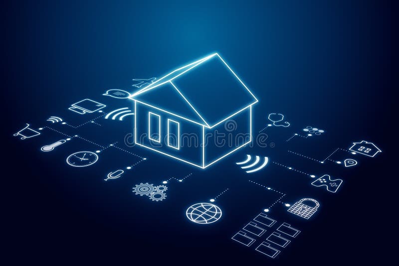 Smart home control concept stock illustration. Illustration of ...