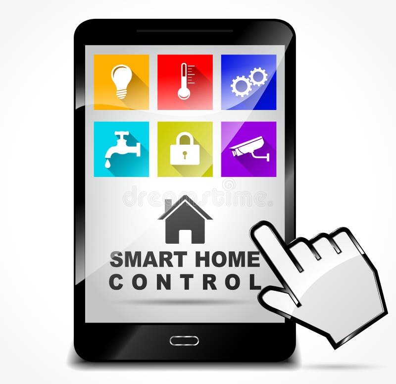 Smart home control concept stock vector. Illustration of smart - 107507012