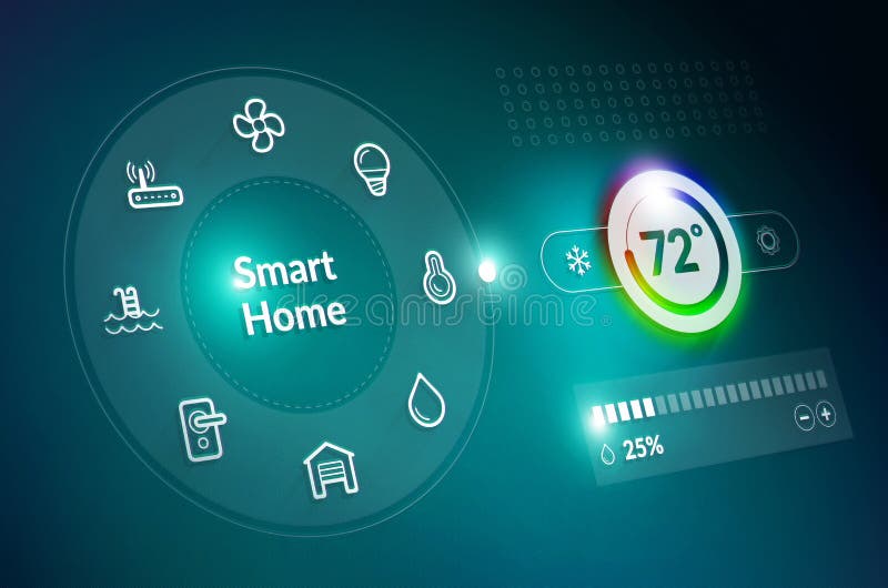 Smart Home Control Dashboard Stock Illustration - Illustration of ...