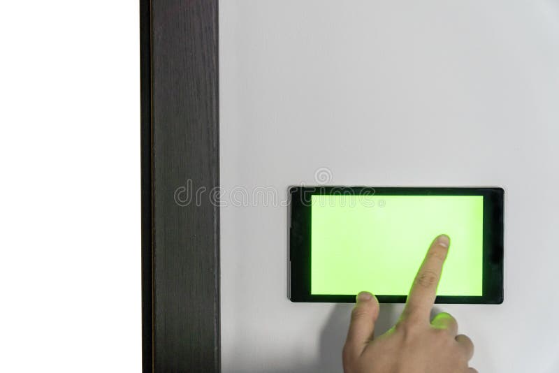 Smart Home Control Device on a Wall Stock Photo - Image of computer ...