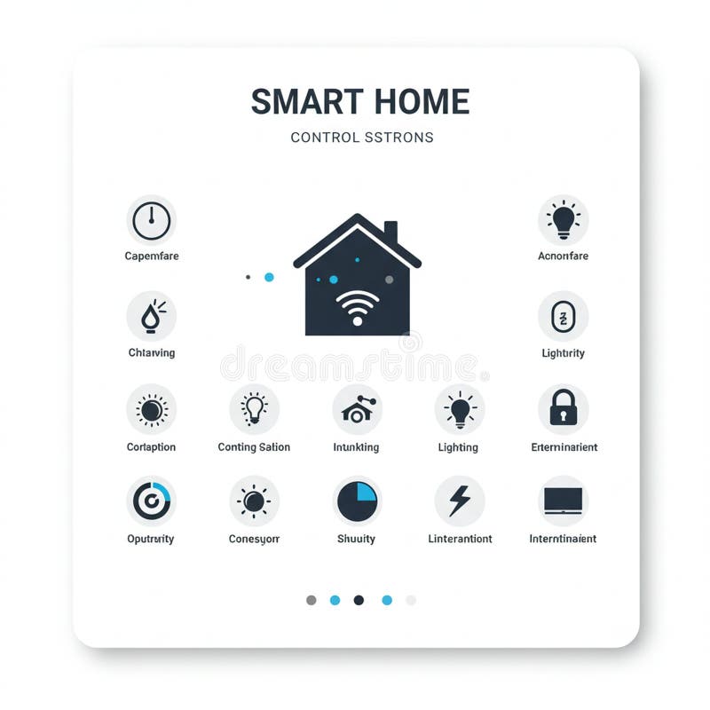 Smart Home Control Interface with a Central Icon of a House and WiFi ...