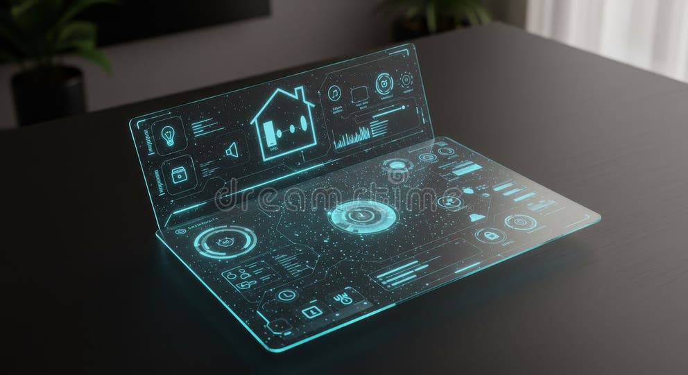 Smart Home Control Interface Futuristic Technology Design Modern Home ...