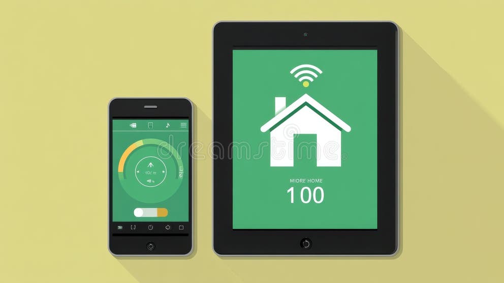 Smart Home Control Interface Stock Illustration - Illustration of ...