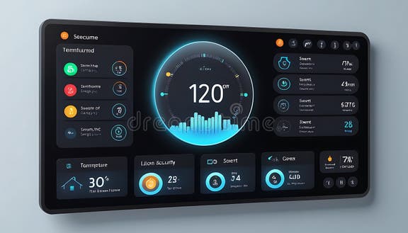Smart Home Control Interface Stock Image - Image of application, design ...