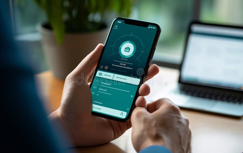 Smart Home Control on a Mobile Phone Screen with a Blank Screen in the ...