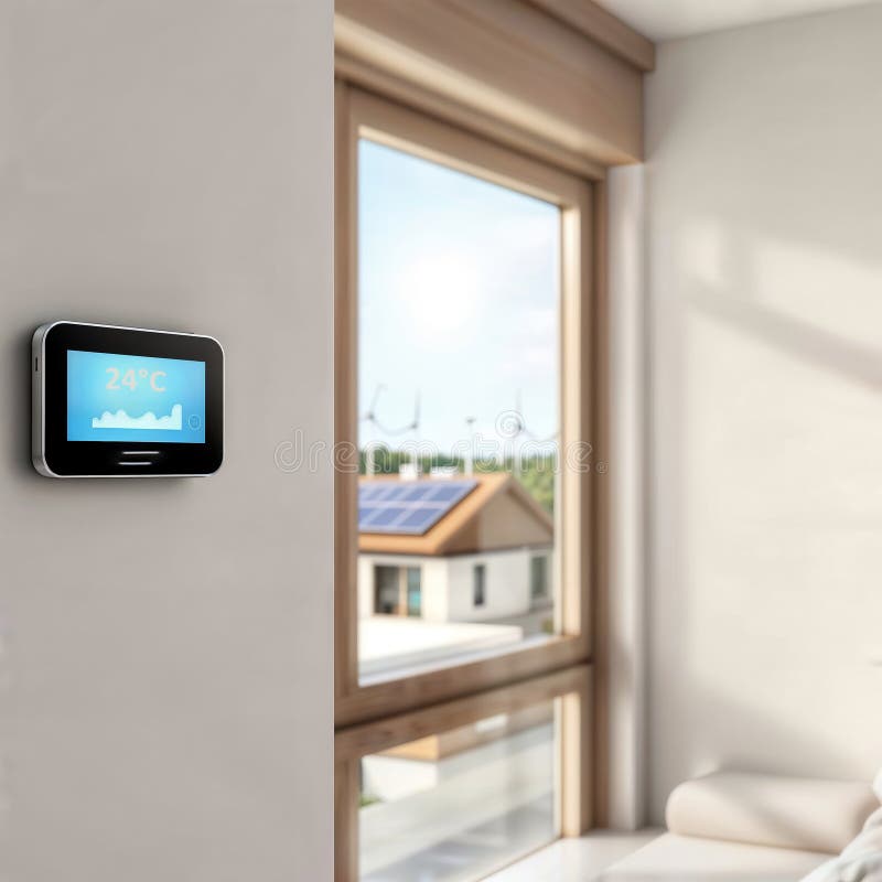 Smart Home Control with Room Temperature Display, Generative Ai Stock ...