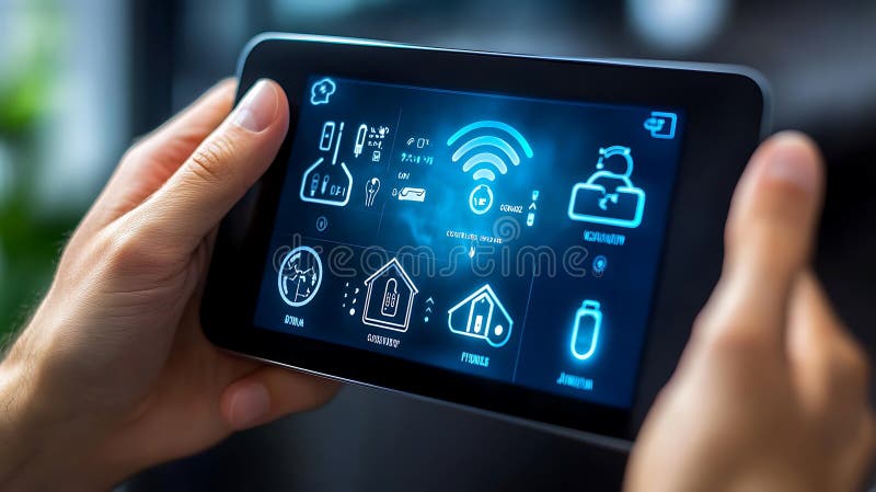 Smart Home Control Panel Displayed on a Tablet Device Stock ...